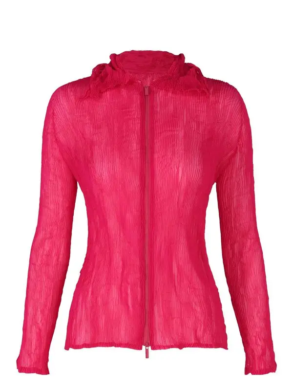 Issey Miyake Ruffled Zip-fastening Shirt - Pink Robin