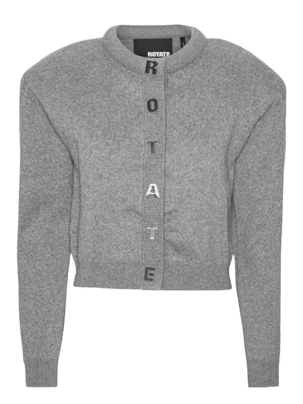 ROTATE BY BIRGER CHRISTENSEN Ribbed Long-sleeved Knit Sweater - Gray