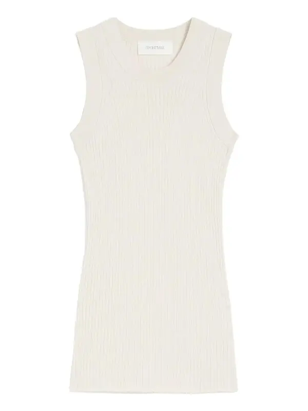 Sportmax Ribbed Cotton Tank Top - Off White