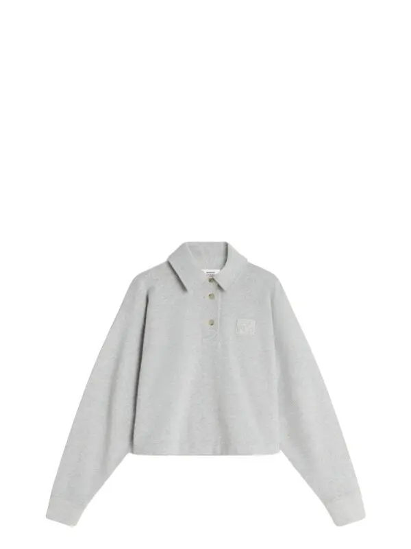Maison Kitsuné Stamp Polo Sweatshirt - Fine Gray Mixed Color