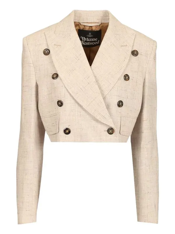 VIVIENNE WESTWOOD Cropped Double-breasted Jacket - Beige