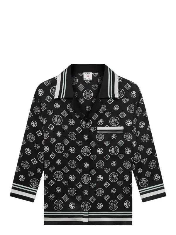 Casablanca Printed Striped Shirt - Black