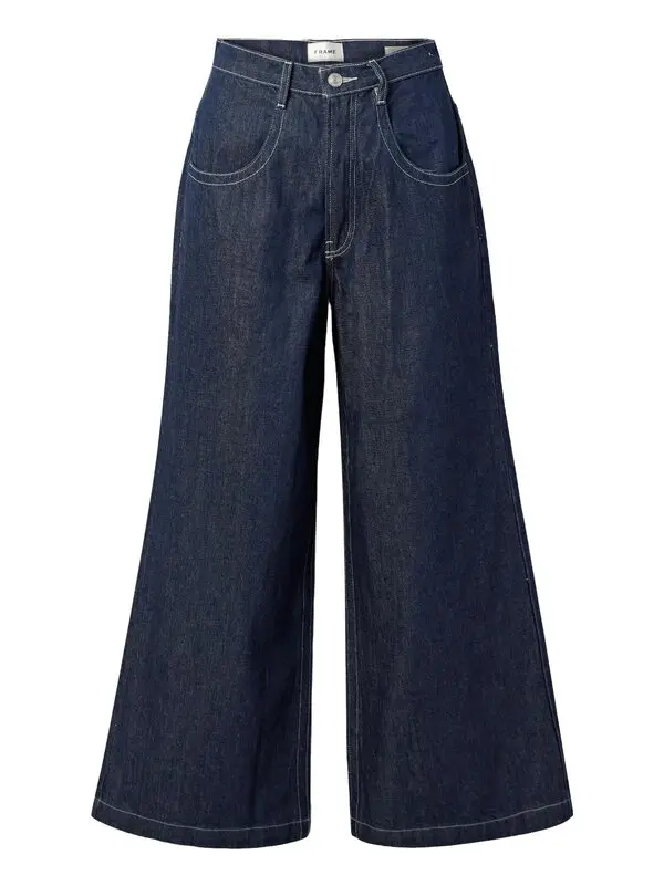 FRAME High-waisted Wide-leg Jeans - Black