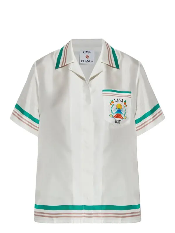 Casablanca Gradient Effect Heart Monogram Shirt - White