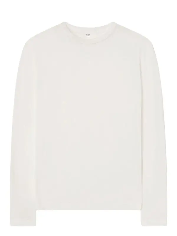 Co Crewneck Long Sleeve In Tton Jersey - Ivory