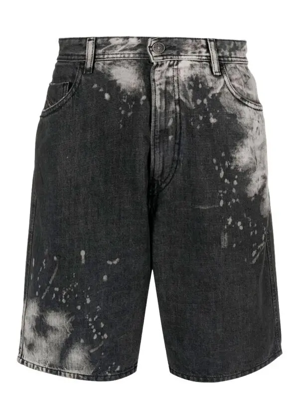 DIESEL® Straight Leg Denim Shorts - Black