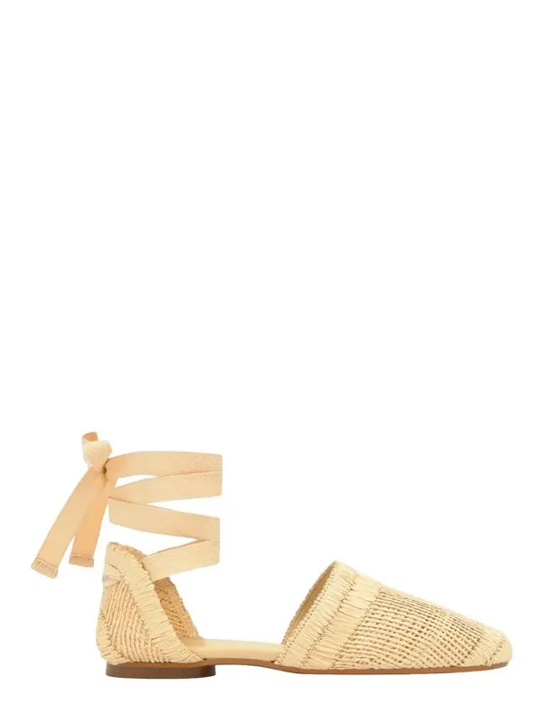 CastaÑer Woven Espadrilles With Ribbon Fastening - Natural