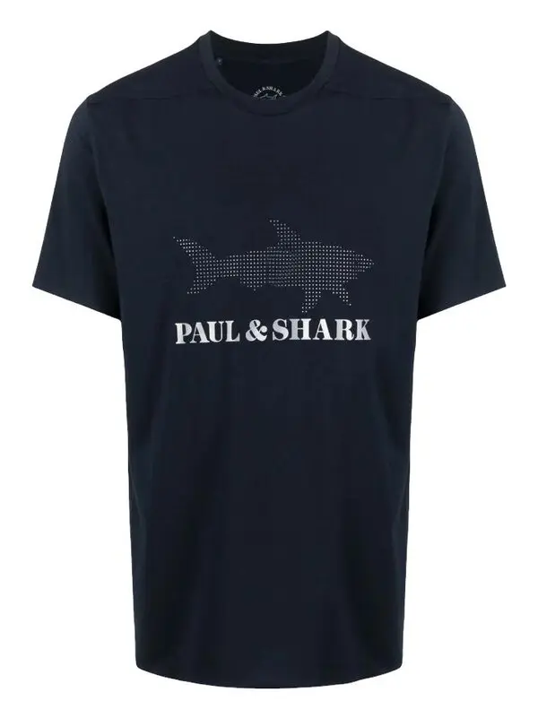 PAUL  SHARK Logo-print T-shirt - Black