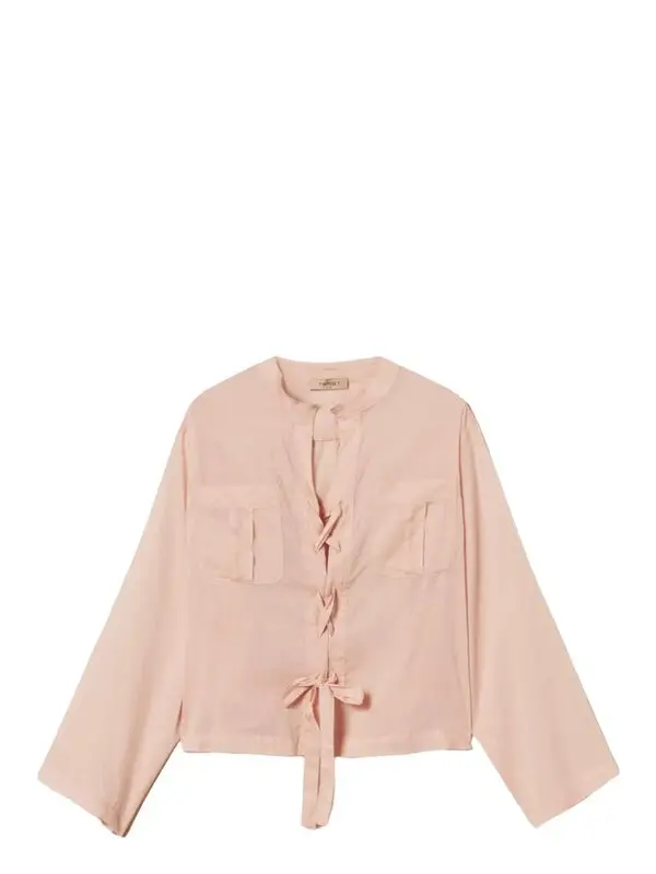 TWINSET Tie-fastening Lace-up Shirt - Nude