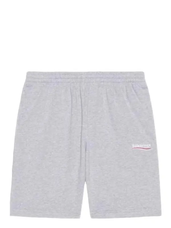 Balenciaga Political Campaign Embroidered Shorts - Gray
