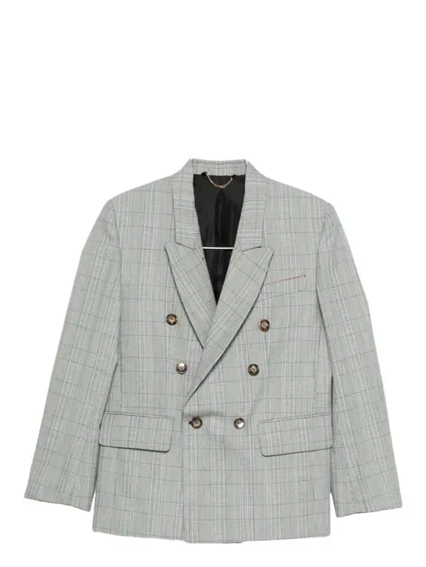 Victoria Beckham Double-breasted Tailored Blazer With Notched Lapel - Gray