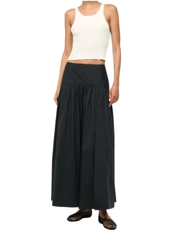 Staud Procida Gathered Maxi Skirt - Black