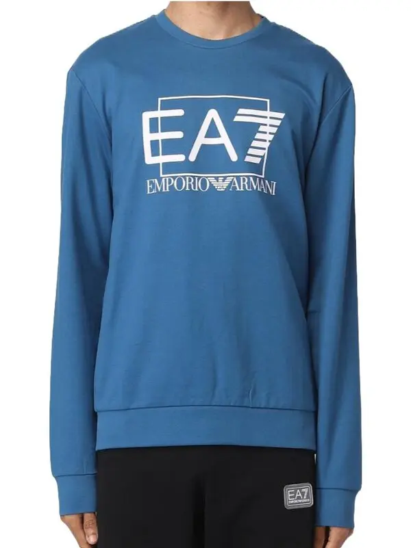 EA7 Logo Printed Sweatshirt - Blue