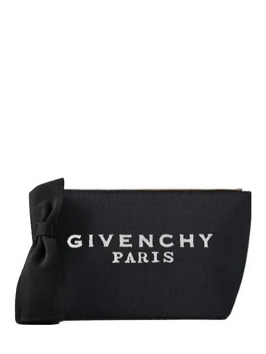 Givenchy Logo Printed Denim Pouch - Black