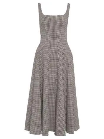Staud Midi Dress With Graphic Print - Gray