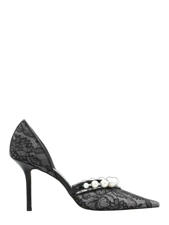 JIMMY CHOO Aurelie 85 Lace Pumps - Black