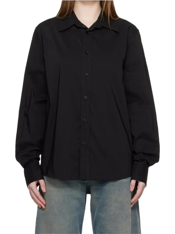 MAISON MARGIELA Long Sleeve Collared Shirt - Black