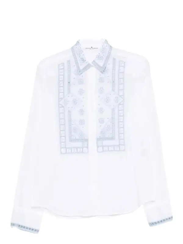 Ermanno Scervino Embroidered Panel Shirt - White