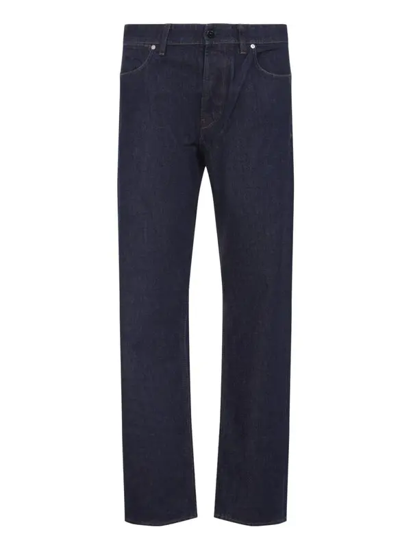 Stone Island Logo Patch Tapered Fit Jeans - Black