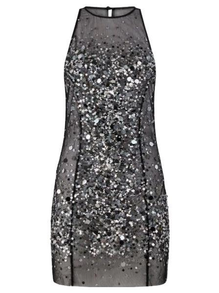 Attico Sequined Mini Dress - Gray
