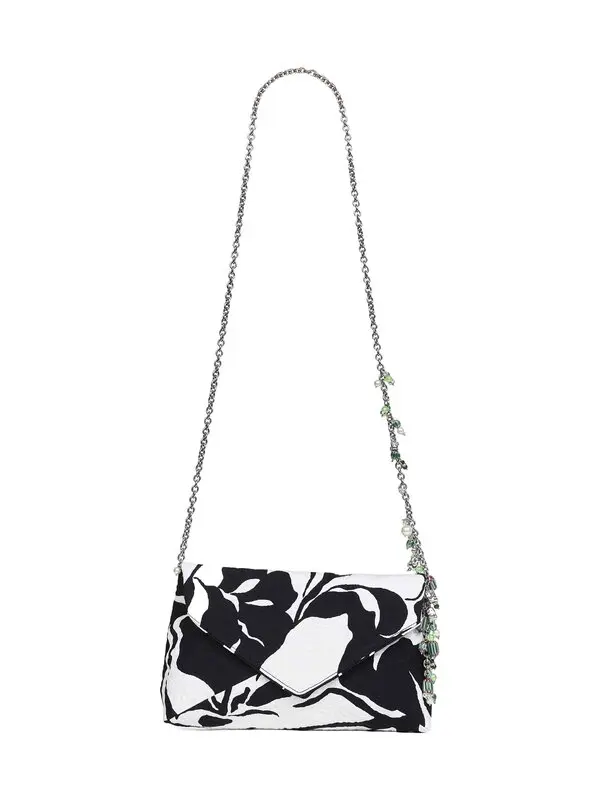 Dries Van Noten Beaded Floral Shoulder Bag - Black