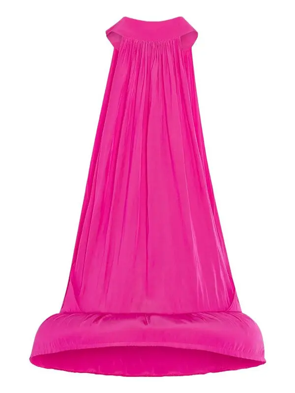 LANVIN Halterneck Peplum Top In Satin - Pink