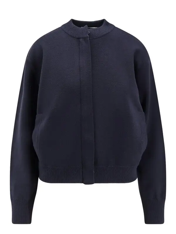 Max Mara Pelago Long-sleeved Knitted Cardigan - Navy Blue