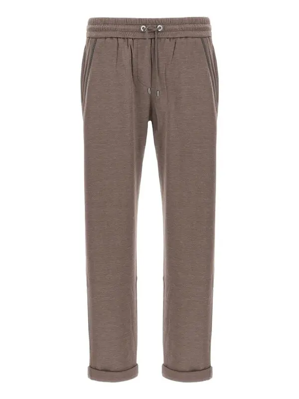 Brunello Cucinelli Drawstring Tapered Sweatpants - Gray