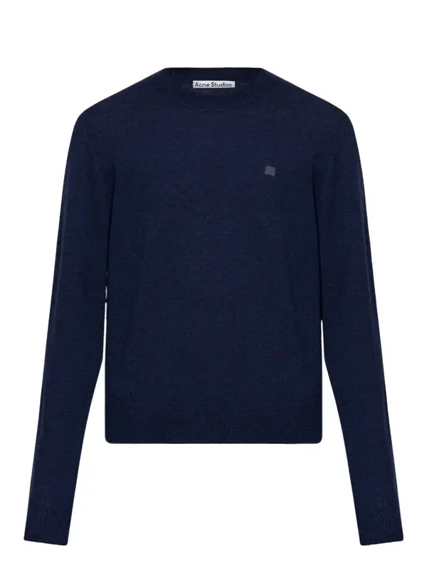 Acne Studios Crew Neck Long Sleeve Sweater - Navy