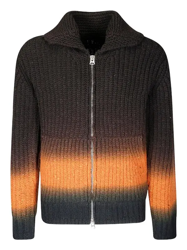 Sacai Garment Dyed Knit Cardigan - Black