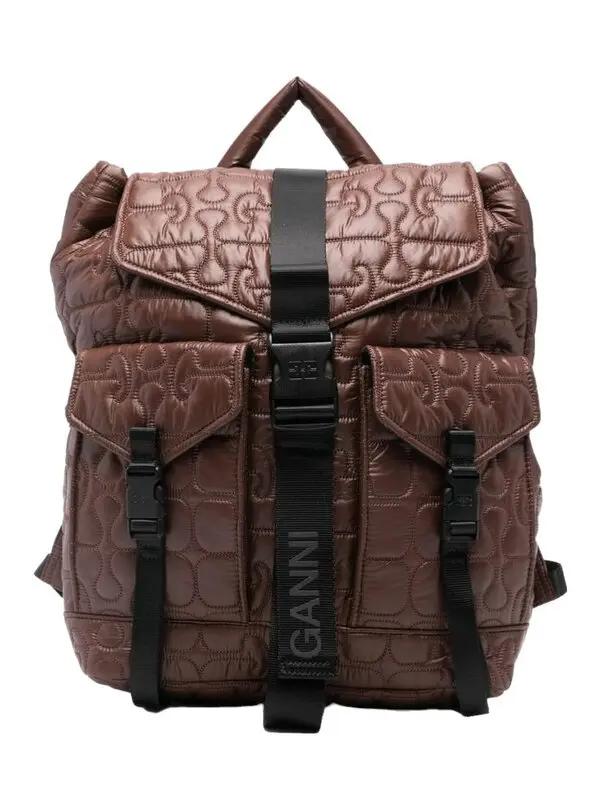 GANNI Quilted Backpack - Black
