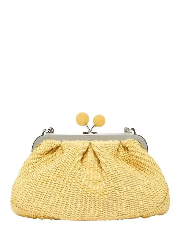 Max Mara Pasticcino Woven Clutch Bag - Yellow