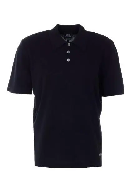 A.p.c. Logo Intarsia Polo Shirt - Black