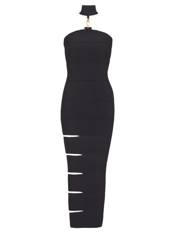 Balmain Embellished Sleeveless Maxi Dress With Cut-out Details - Black