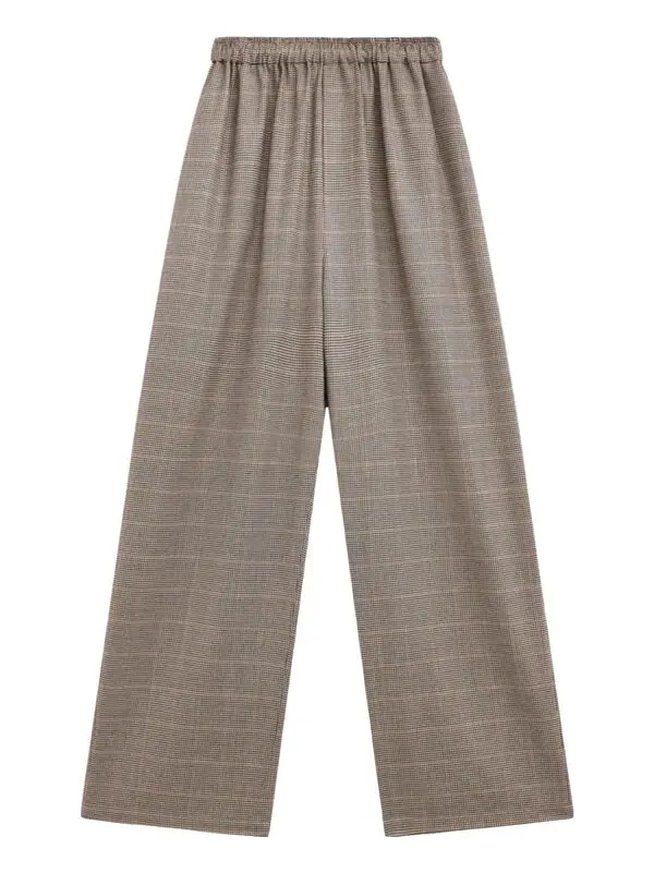 THE FRANKIE SHOP Plaid Wide Leg Trousers - Gray
