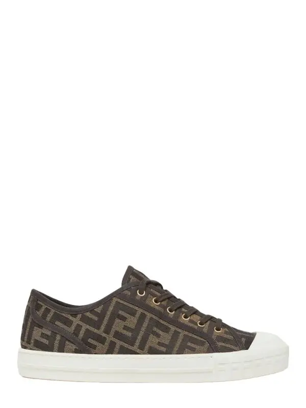 Fendi Ff Motif Low-top Sneakers - Brown