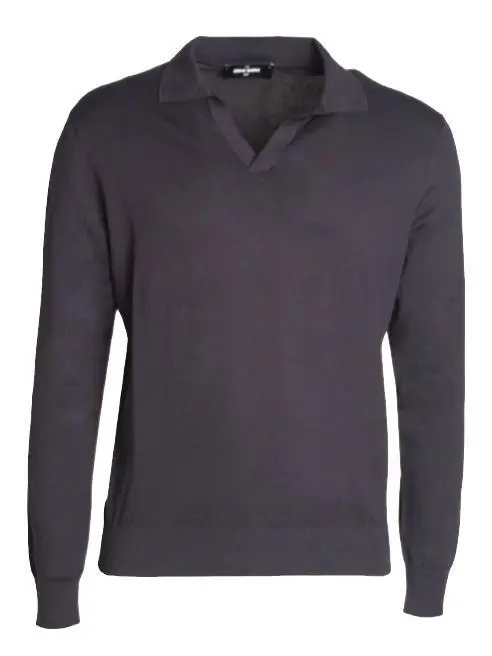 GRAN SASSO Open Collar Knitted Sweater - Black