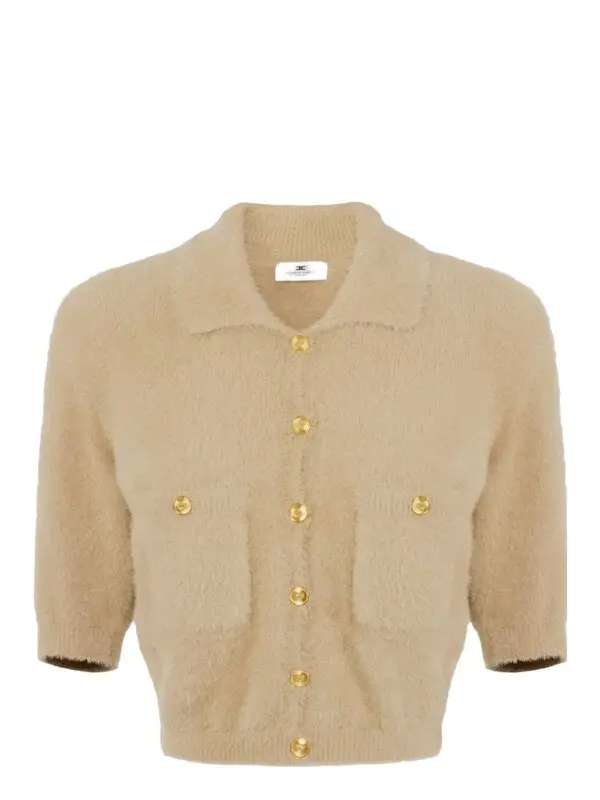 Elisabetta Franchi Jewel Buttons Mini Cardigan - Honey-colored