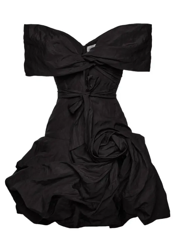 Magda Butrym Draped Shawl-collar Midi Dress - Black