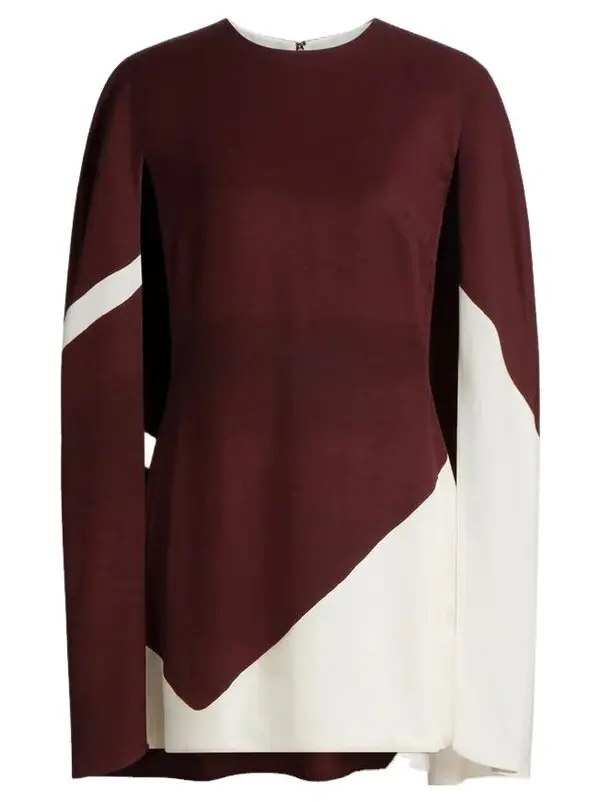 Alberta Ferretti Printed Cape Mini Dress - Brown