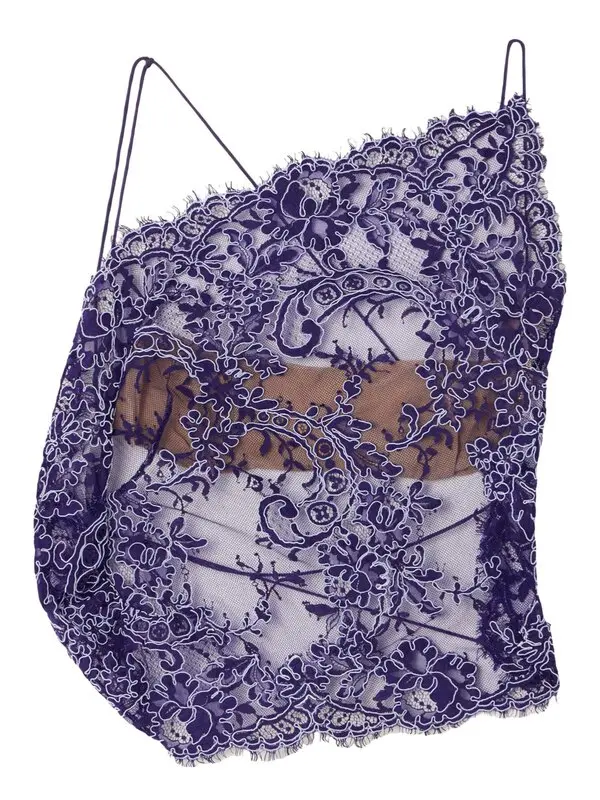 Christopher Esber Iris Floating Lace Cami - Purple
