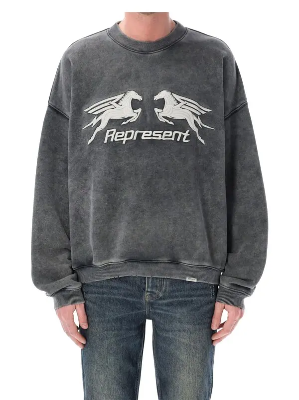 REPRESENT Pegasus Logo Crewneck Sweatshirt - Black