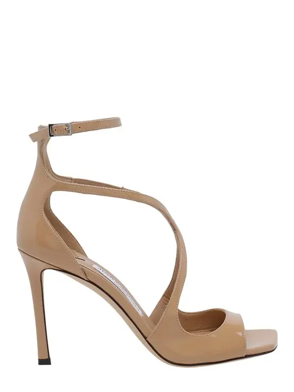 JIMMY CHOO Azia 95 Strappy Stiletto Sandals - Brown