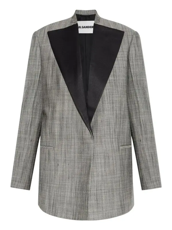 JIL SANDER Long Sleeve Jacket With Lapel Collar - Grey