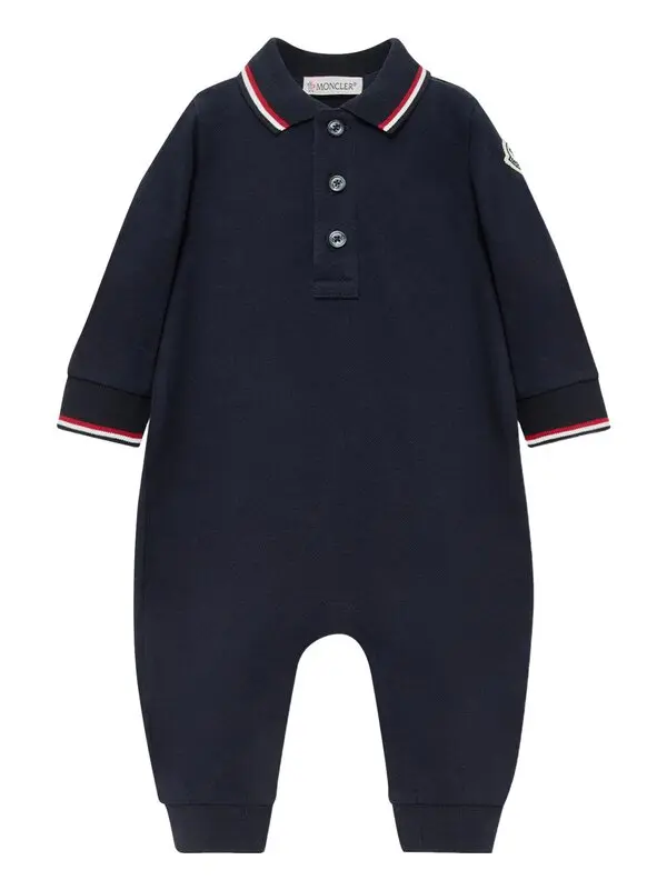 Moncler Logo Patch Long-sleeve Babygrow - Midnight Blue