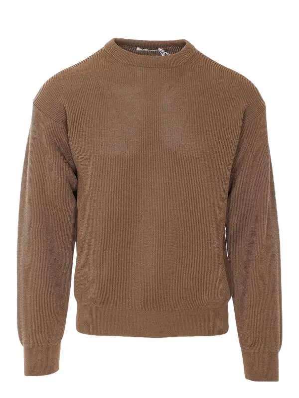 Auralee Long Sleeve Knit Top - Lightbrown