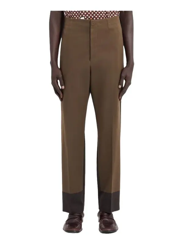 MAISON MARGIELA Contrast Paneled Trousers - Brown