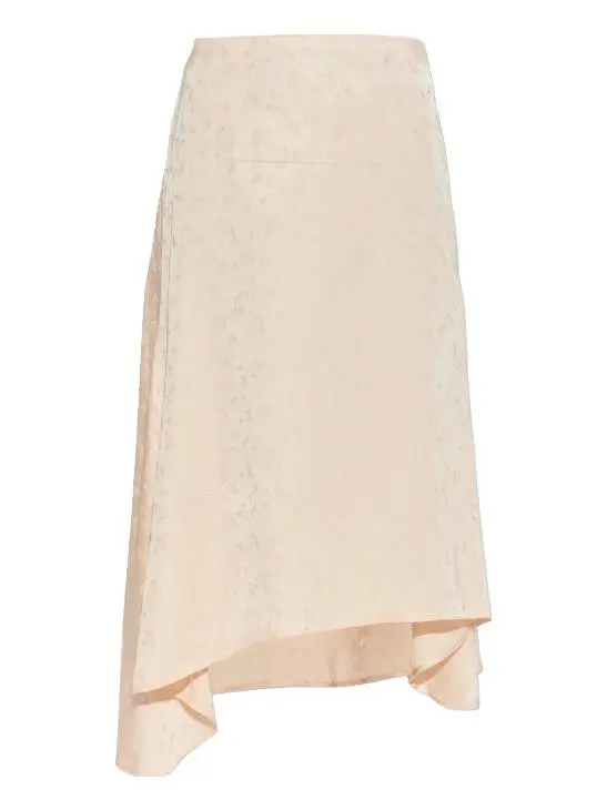 Victoria Beckham Asymmetrical Midi Skirt With Floral Pattern - Pink