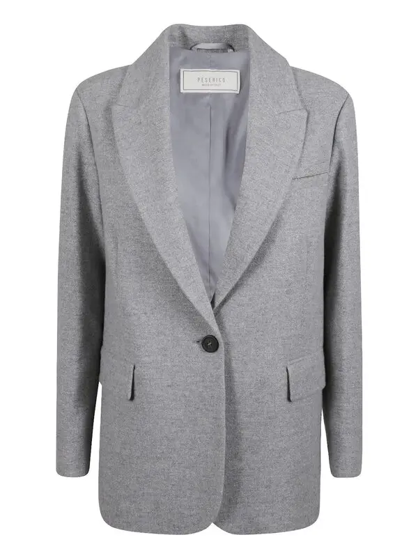 Peserico Single-breasted Tailored Blazer - Gray