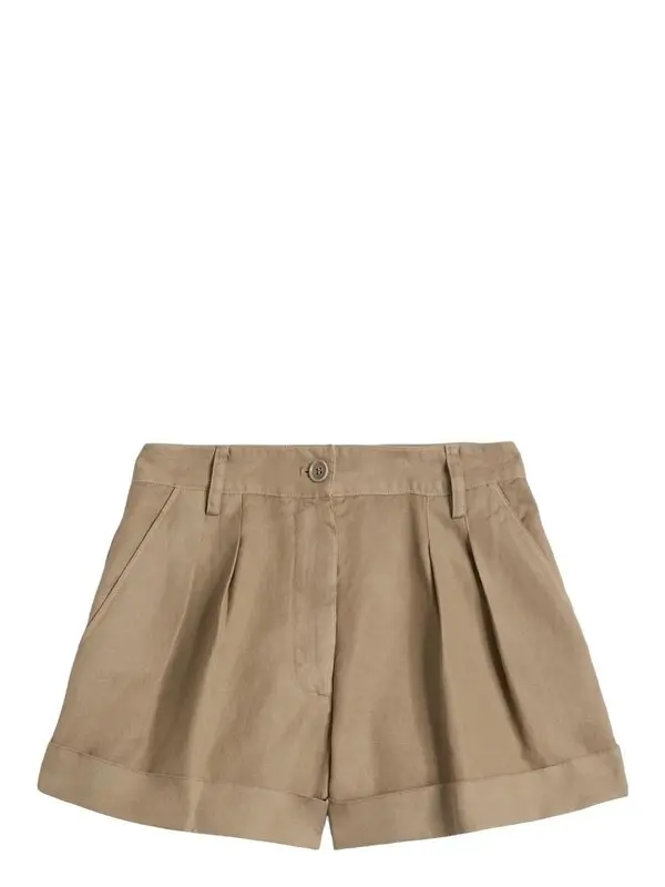 Aspesi Pleated Cuffed Shorts - Nude